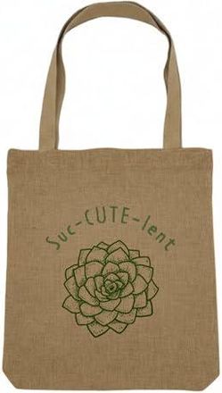 Fabulous Sac Shopping Tote Bag Aspect Lin - Suc Cute lent Succulent Plants Pot Gardening - Sac de Courses Toile Epaisse 360g Beige Naturel Cabas Port&eacute; Epaule S