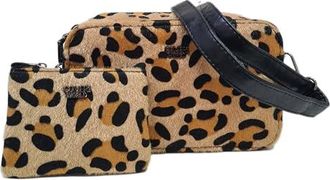 Coveri Collection Sac à bandoulière en similicuir effet animal, dimensions 20 x 7 x 12 cm, deux compartiments avec fermeture éclair, bandoulière réglable et porte-monna