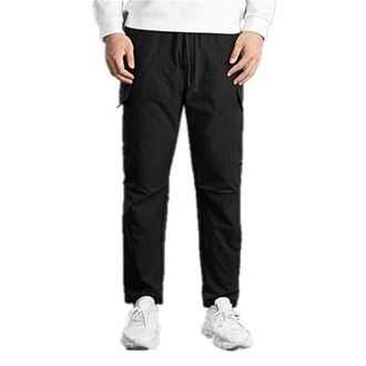 Generic Pantalon cargo baggy pour homme - Taille &eacute;lastique - Pantalon de travail long - L&eacute;ger - Pantalon de loisirs - Pantalon de sport avec poches - Pantalon
