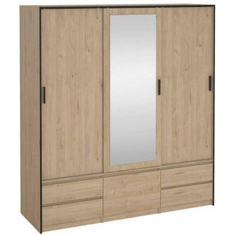 Dmora Gro&szlig;er Mehrzweckschrank Ljalkova, Multifunktionale M&ouml;bel, Schuhschrank, Besenschrank, 181x60 h200 cm, Eiche - Dmora