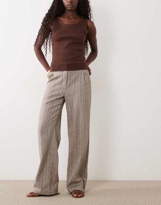 Pretty Lavish pantalon ajust&eacute; taille haute assorti en gris