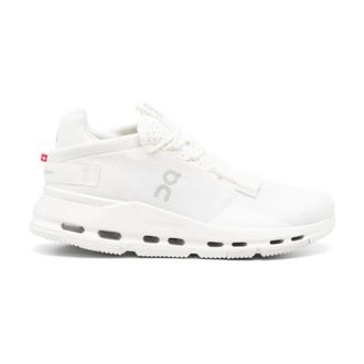 On Running Femme, Chaussures, Blanc, Taille: 36 1/2 EU Chaussures plates blanches avec logo lat&eacute;ral