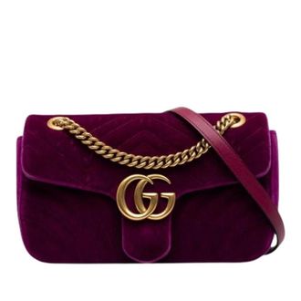 Gucci Sac bandouli&egrave;re matelass&eacute; en velours Pre-owned - Femme - Pre-owned - Violet - Taille: ONE Size