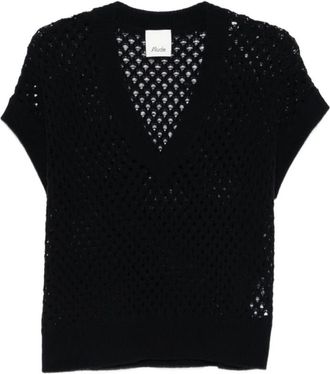 Allude Femme, Pulls, Bleu, Taille: 38 FR Maglia scollo a V