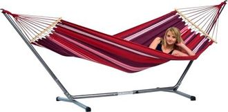 Amazonas Sandals H&auml;ngemattenset Summerset H&auml;ngematte inkl. Stahl-Gestell Sumo wetterfest UV-best&auml;ndig
