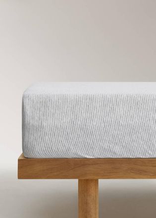Mango Drap-housse berceau coton &agrave; rayures gris - Home - 60x120x15cm - MANGO HOME