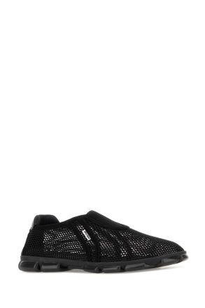 Miu Miu Womens Black Mesh Slip Ons Nero Sneaker