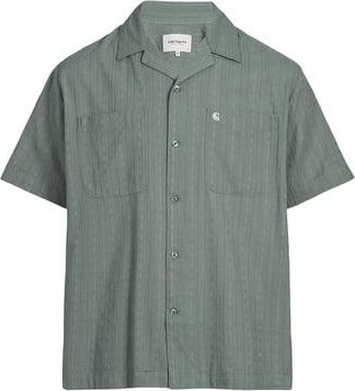 Carhartt Work in Progress Chemise col cubain &agrave; manches courtes en coton