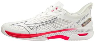 Mizuno Wave Exceed Tour 5 AC, Chaussures de Tennis pour Femme, Undyed White/Quite Shade/OperaRed, 37 EU, Undyed White Remote Shade Operared, 37 EU