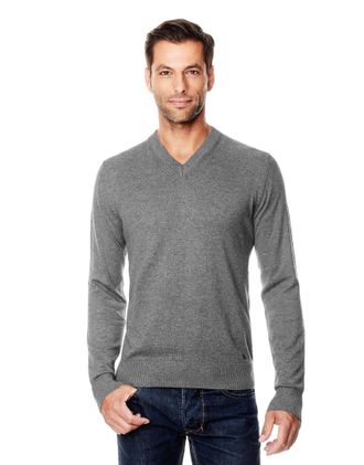 Vincenzo Boretti Herren-Pullover V-Ausschnitt Slim-fit tailliert Strick-Pullover V-Neck einfarbig Baumwolle-Mix edel elegant leicht Fein-Strick f&uuml;r Business oder Casua