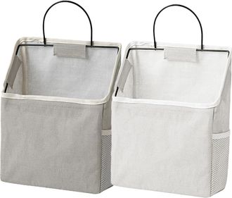 Lurrose 2 St&uuml;ck Faltbarer Wand Organizer Robuste Aufbewahrungstaschen mit Gro&szlig;em Hauptfach und Seitentaschen Vielseitig H&auml;ngend f&uuml;r Schlafzimmer Bad K&uuml;che B&uuml;r