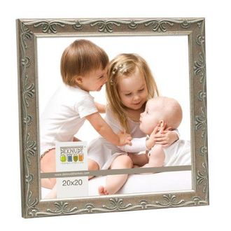 Deknudt Frames Bilderrahmen, Silber, 24 x 30 cm, Barock-Muster, Kunstharz