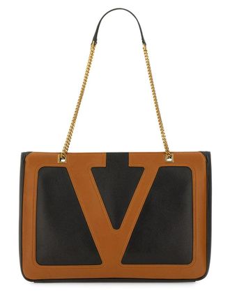 Valentino Garavani Womens Medium Shopping Bag Black Main: Lambskin Leather Shoulder