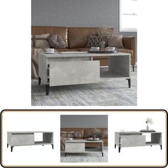 vidaXL Table basse Gris béton 90x50x36,5 cm Bois dingénierie - Table Basse Industrielle - Table Basse Rangement - Table Basse Design - Meuble Salon Gris