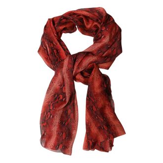 Dolce & Gabbana Foulard en soie imprim&eacute; et transparent - Femme - Accessoires - Rouge - Taille: ONE Size