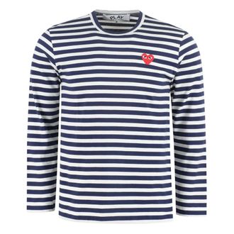 Comme Des Gar&ccedil;ons U T-Shirt Emblem Knit - Homme - Tops - Bleu - Taille: L