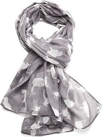 GFM Foulard Motif chat - Gris clair (PSCF-CT-47-HLBH)