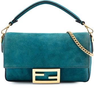 Fendi Hobo Bags - Mini Suede Baguette Satchel - Gr. unisize - in Blau - f&uuml;r Damen