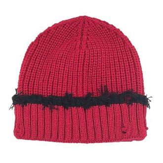 Generic Bonnet dhiver tricot&eacute; pour adulte - Bonnet en laine de couleur assortie, Rouge past&egrave;que, taille unique