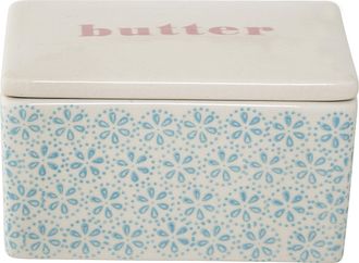 Bloomingville Butterdose Patrizia, Blau, Steingut, Größe L12,5xH7xW9 cm, glasiert, Spülmaschinengeeignet, 21106507