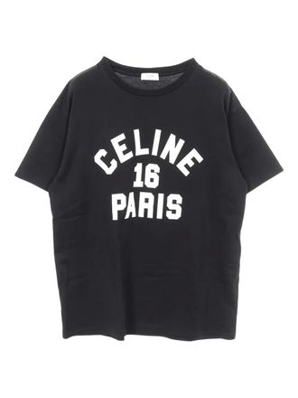 Celine t-shirt &agrave; logo imprim&eacute; et manches courtes (ann&eacute;es 2010) - Noir