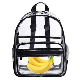 Generic Sacs &agrave; livres transparents - Sac &agrave; dos de 30 x 22,9 x 14 cm, sac de voyage compact, compartiment de rangement flexible | Fermeture &eacute;clair solide | Sup