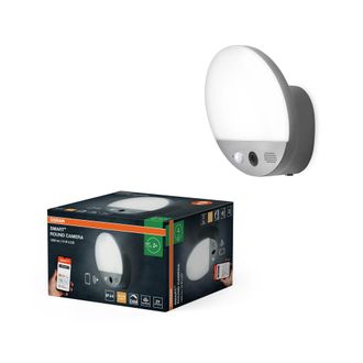 Osram SMART+ Au&szlig;enleuchte mit HD-Kamera und Bewegungsmelder, WiFi-Steuerung, warmwei&szlig;es Licht 3000K, IP44-Schutz f&uuml;r Haust&uuml;r und Garage