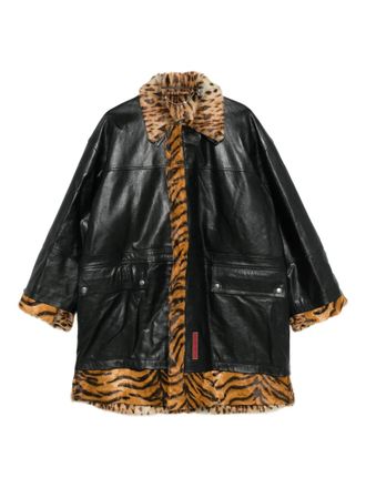 Martine Rose manteau en cuir - Noir