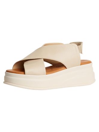 Tamaris Damen Sandalette mit Keilabsatz, beige, 40 EU