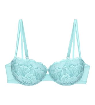 Triumph B&uuml;gel-BH TRIUMPH Palina Moonlight Kiss, Damen, Gr. 90, Cup B, capri blau, Spitze, Obermaterial: 88% Polyamid, 11% Elasthan, 1% metallisierte Fasern, B