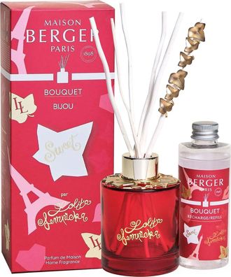 Maison Berger Duftspender Lolita Lempicka 100 ml - St&auml;bchen pflanzliche Weide - lange Verbreitung, elegant, Geschenkidee f&uuml;r das Haus, flacher Schmuck aus goldenen 