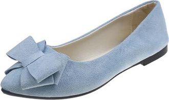 Generic Chaussures plates d&eacute;contract&eacute;es &agrave; bout pointu pour femme, &eacute;l&eacute;gantes, respirantes, couleur unie, l&eacute;g&egrave;res et confortables, avec noeud, ballerines plates