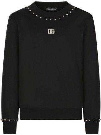 Dolce & Gabbana sweat clout&eacute; &agrave; plaque logo - Noir