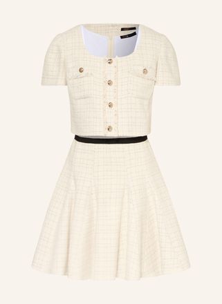 Maje Set: Kleid Und Tweed-Blazer Mit Glitzergarn weiss