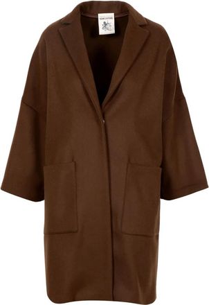 Semicouture Femme, Manteaux, Brun, Taille: 40 FR Manteau en drap de laine double