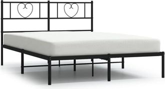 vidaXL vidaXL Metallbettrahmen mit Kopfteil schwarz 120x190 cm