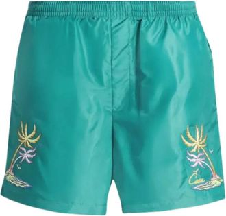 Casablanca Homme, Maillots de bain, Vert, Taille: S Casa Embroidery Swim Shorts