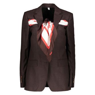 Burberry Strukturierter Blazer mit kontrastierenden Details - - Jackets - Damen - Braun - S