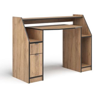 Vicco Table de jeu Joel, Chêne de force doré, 123.2 x 45 cm avec 1 tiroir et 1 porte, Vicco