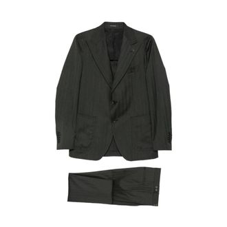 Tagliatore Herringbone Single-Breasted Suit - - Suits - Herren - Gr&uuml;n - M