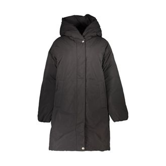 Tommy Hilfiger Schwarze Polyesterjacke mit Kapuze - - Coats - Damen - Schwarzk - XS