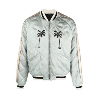 Palm Angels Homme, Vestes, Vert, Taille: L Veste Matelassée à Motif Brodé