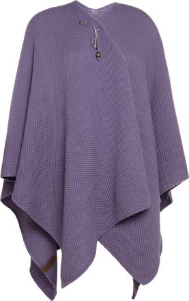 Knit Factory Jazz Poncho - Elegant Gestrickter Damen Cape - Wickelschal mit Wolle - Hochwertige Qualität - Violett