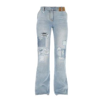 Palm Angels Distressed Patchwork Schlagjeans - - Jeans - Damen - Blau - W27