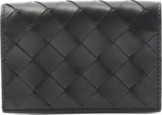 Bottega Veneta portefeuille en cuir Intrecciato - Noir