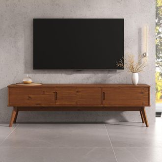 IDIMEX Tivoli Lowboard aus Massivholz, 180 cm Kastanie Finish- TV Lowboard mit gro&szlig;em Stauraum, Wohnzimmerm&ouml;bel, Wohnzimmer Sideboard, TV Schrank, skandinavi