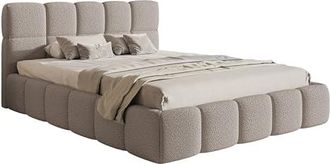 Selsey Bett Polsterbett Mit Stauraum Bettkasten 180 x 200 cm Boucle Gewebe Reißfest Cloudy Hellgrau