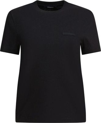 Jacquemus Femme, Tops, Noir, Taille: 36 FR Logo Detail Cotton T-Shirt