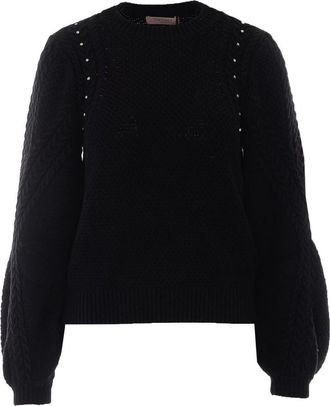 Twinset Rundhalspullover - Schwarz