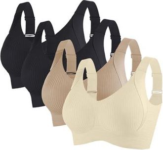Generic Anneau fin sans dentelle, sous-v&ecirc;tements confortables et respirants, grande boucle, soutien-gorge f&eacute;minin, gilet profond, bralette, soutien-gorge sans